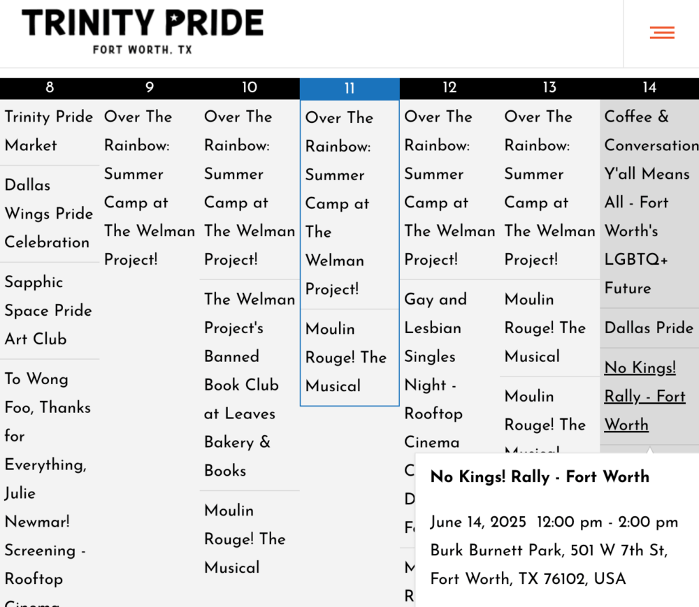 Fort Worth "Pride Month" Event Attended By Activist Group Promoting "No Kings Day"