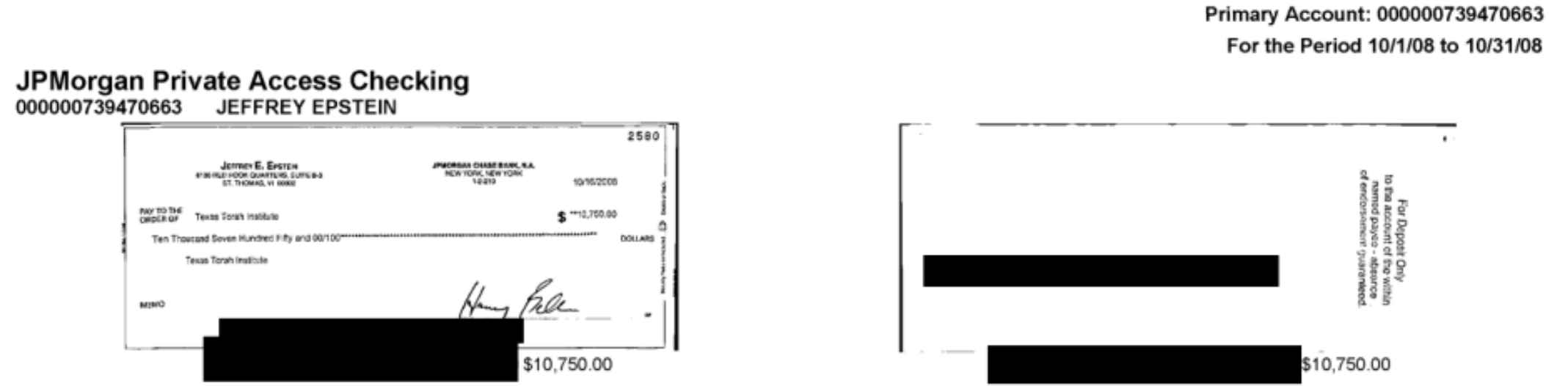 Epstein Paid $28K To Dallas Torah School: New Files